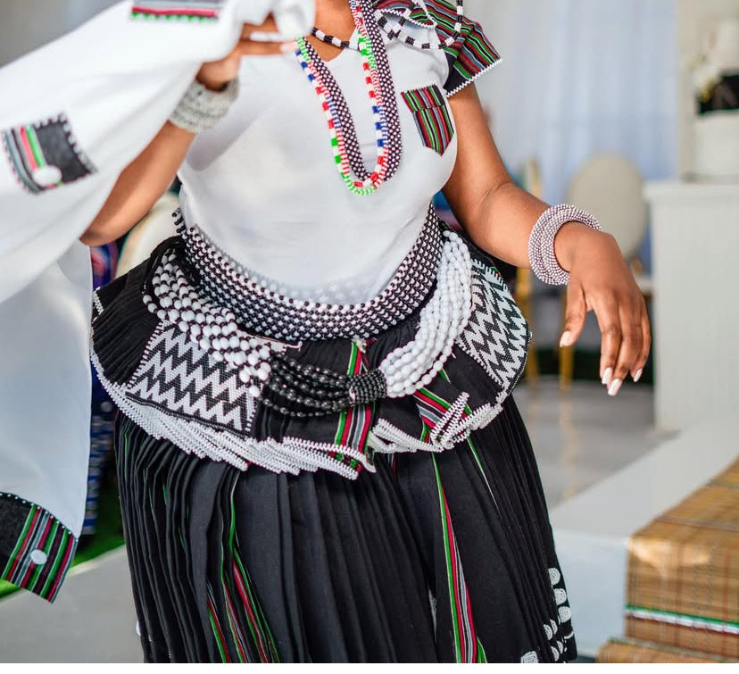 Rental - Black Beaded Xibelani – Tsonga Brides
