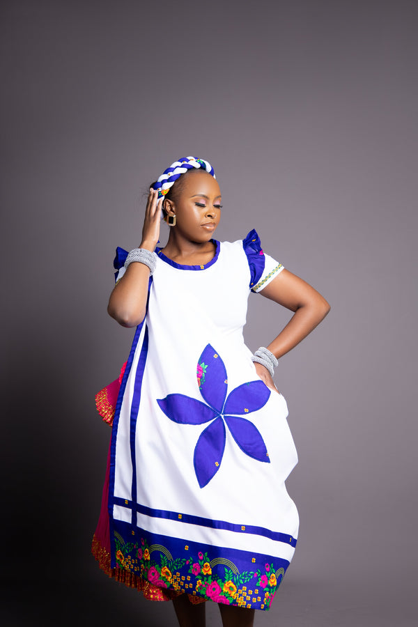 Full Bridal Set : Floral Blue & White – Tsonga Brides